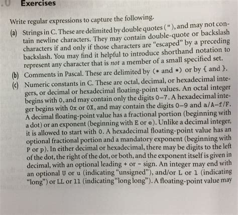 Write Regular Expressions To Capture The Following Chegg