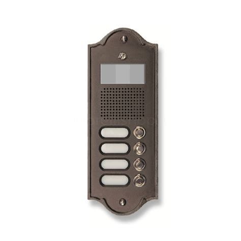 PUSH BUTTON PANEL FOR VIDEO INTERCOM 4 NAMES MOD 4PLMVIDEO TM IN DARK BROWN BRASS