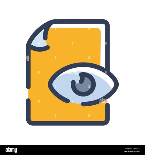 Preview Document File Paper Page View Eye Single Isolated Icon With