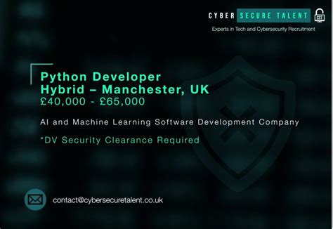Pythondeveloper Machinelearning Ai Jobopportunity Cybersecuretalent Cyber Secure Talent
