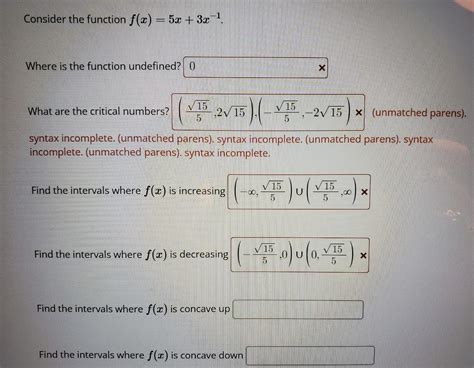 solved consider the function f x 5x 3x−1 where is the