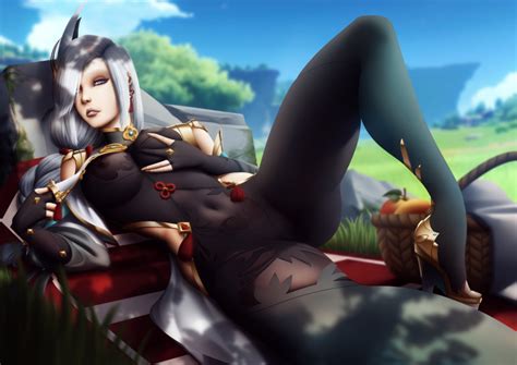 Rule 34 Breasts Female Genshin Impact Luit Exd Milf Shenhe Genshin Impact Thick Thighs Tight