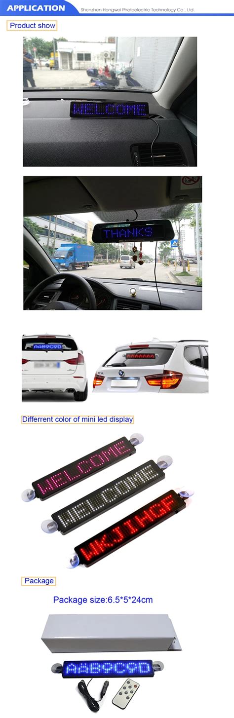 Remote Control Programmable Scrolling Message Mini Led Window Car