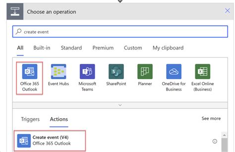 Resolving Power Automate Outlook Connectors Create Event Operation