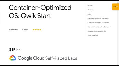 Container Optimized Os Qwik Start Qwiklab Youtube