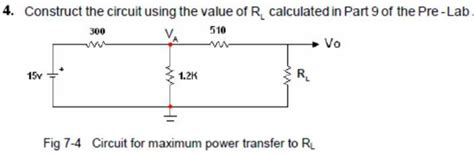 Solved Pre Lab 1 For Part 1a Of The Procedure Calculate