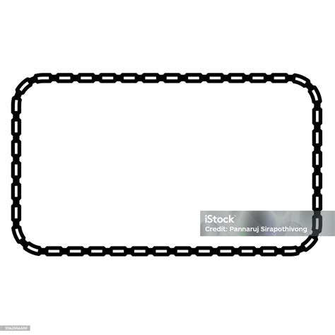 둥근 사각형 모양 체인 프레임 체인 라운드 프레임 체인 디자인 질감 장식 빈티지 프레임 실루엣 블랙 장식용 라벨 프레임 배너 벡터 레트로 배지 요소 기호 화려한 리본 테두리