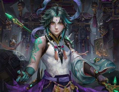 soyameii on Twitter Adeptus Xiao 魈 Genshin Impact fanart 原神 Makoharu Anime Couples