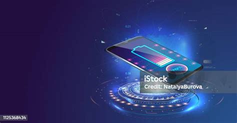 스마트폰 배터리의 충전 무선 미래의 개념입니다 휴대폰의 배터리 충전의 진행 무선 충전 0명에 대한 스톡 벡터 아트 및 기타 이미지 0명 3차원 형태 개인 장식품