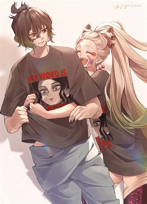 Daki And Gyuutarou Kimetsu No Yaiba Drawn By Yogukasu Danbooru