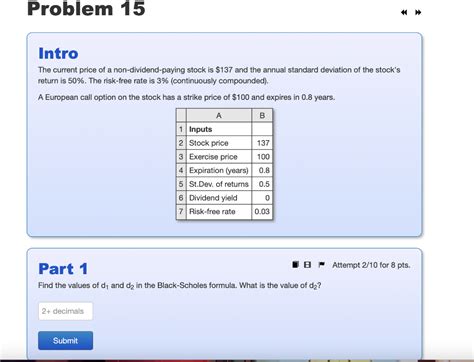 Problem 15 1 Intro The Current Price Of A Chegg Com