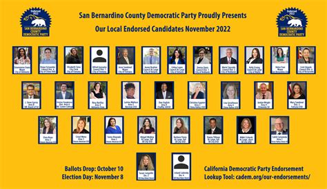 General Election Candidate Endorsements San Bernardino County Democratic Party