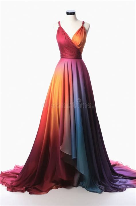 Elegant Gradient Evening Gown On Mannequin Stock Illustration Illustration Of Design Fashion