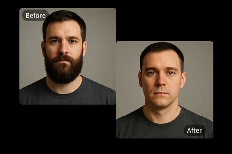 Удалите бороду с фото онлайн — бесплатный Ai фильтр без бороды от Bylo Ai