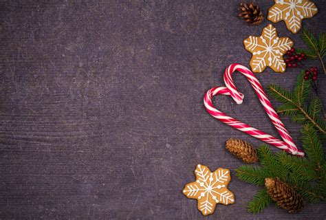 크리스마스 캔디 지팡이 전나무 나무 가지와 생강 빵 쿠키 구성 0명에 대한 스톡 사진 및 기타 이미지 0명 겨울 계절 Istock