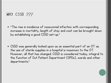 Process Flow Cssd Is A Service Unit In A Hospital Pdf