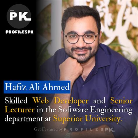 Hafiz Ali A Is A Skilled Web Developer And Senior Lecturer In The Profilespk