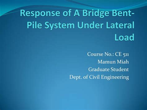 Sap2000 Analysis Of A Bridge Bent