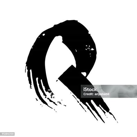 Q Handwritten 드라이 브러쉬에 의해 편지 거친 스트로크 글꼴입니다 벡터 일러스트입니다 그런 지 스타일 우아한 알파벳 0명에 대한 스톡 벡터 아트 및 기타 이미지