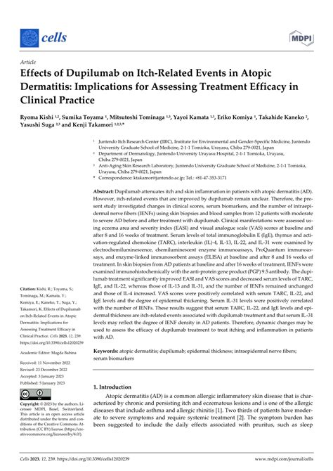 Pdf Effects Of Dupilumab On Itch Related Events In Atopic Dermatitis Implications For