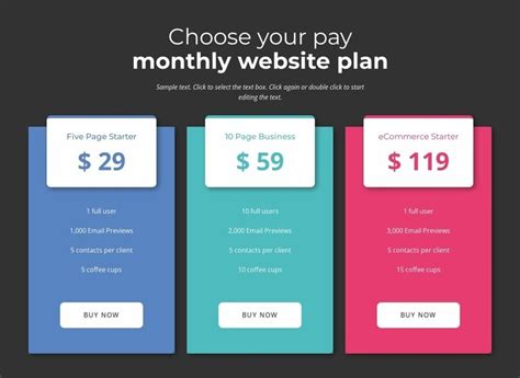 Choose Your Pay Montly Plan Html Code Example By Nicepage