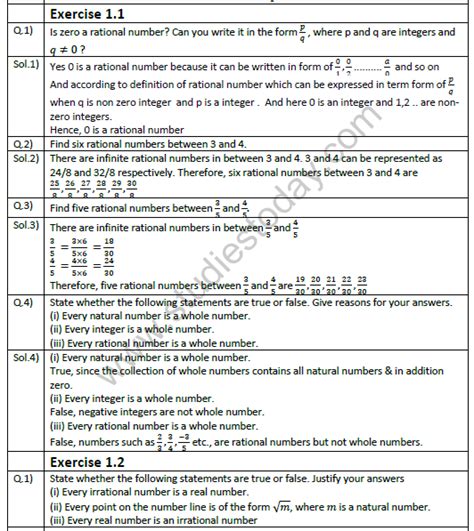 Ncert Solutions Class 9 Mathematics Chapter 1 Number Systems