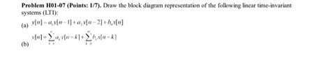 Solved Problem H01 07 Points 17 Draw The Block Diagram