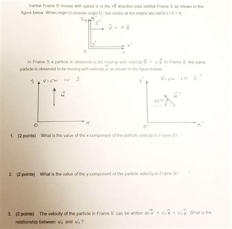 Solved Inertial Frame S Moves With Speed V In The