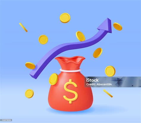 동전과 화살이 있는 3d 돈 천 가방 3차원 형태에 대한 스톡 벡터 아트 및 기타 이미지 3차원 형태 통화 화살표 Istock