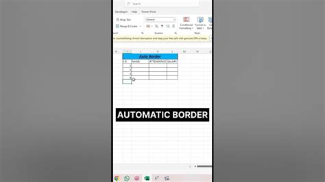 Amazing Excel Trick All Borders 😱 Viralvideo Shorts Excel Exceltips Exceltricks Youtube