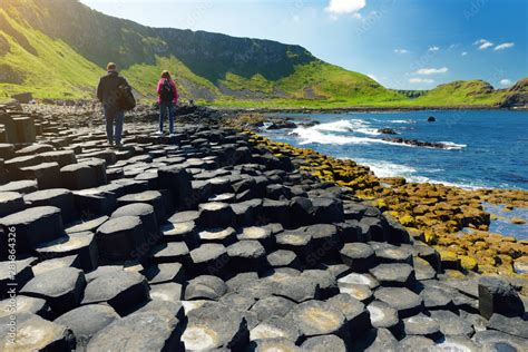 Giants Causeway An Area Of Hexagonal Basalt Stones County Antrim