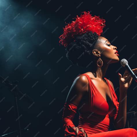 Premium Photo Beautiful Dark Skinned Woman Wearing Red Dress Ai