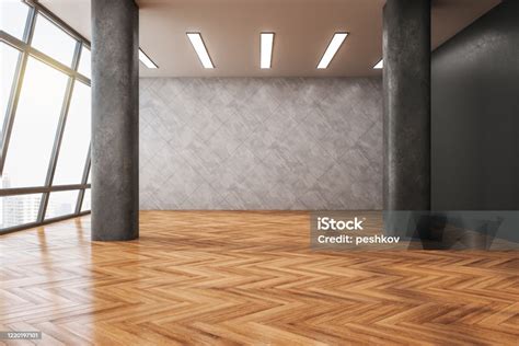 두 개의 기둥과 빈 콘크리트 벽이있는 현대적인 갤러리 인테리어 0명에 대한 스톡 사진 및 기타 이미지 0명 3차원 형태 개념 Istock