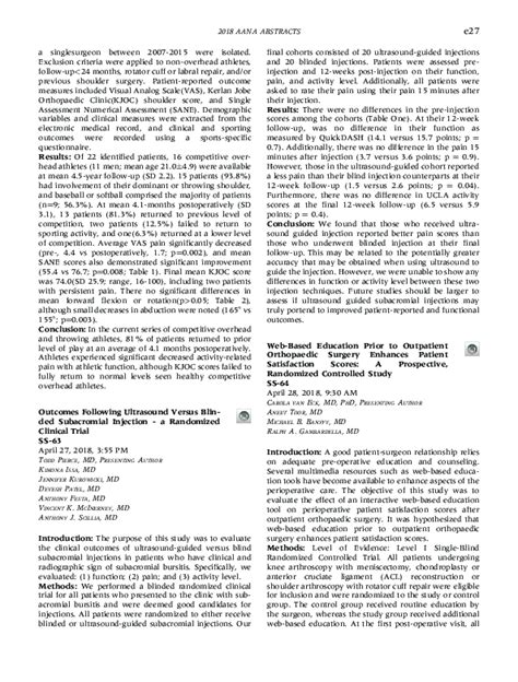 Pdf Outcomes Following Ultrasound Versus Blinded Subacromial Injection A Randomized Clinical
