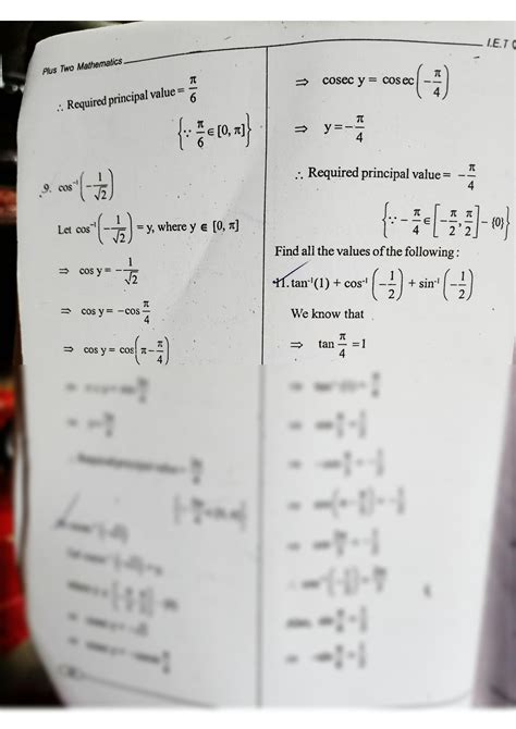SOLUTION Principal Value Of Sin Cos Tan Sec Cosec Everything Studypool
