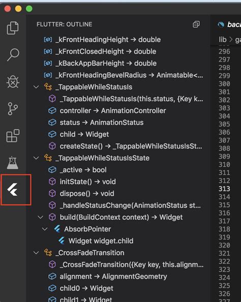new feature preview flutter outline in 3 3 is not working · issue 1929 · dart code dart code