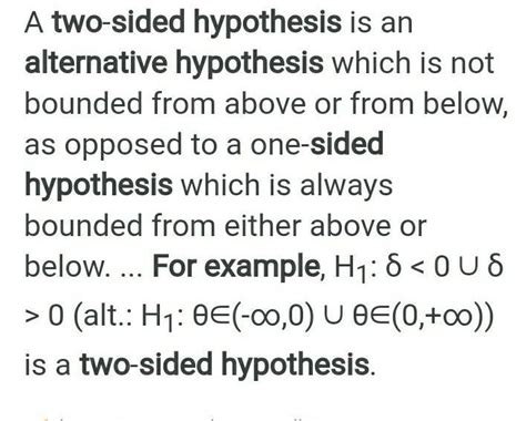 An Example In A Two Sided Alternative Hypothesis Is Brainly Ph