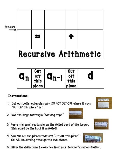 Recursive Sequences Foldable Arithmetic And Geometric By Donna Hall