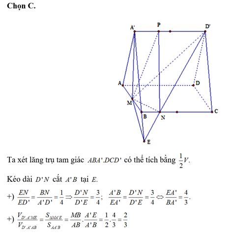 Cho hình hộp ABCD A B C D có thể tích V Gọi M N P lần lượt thuộc các cạnh AB BC A D sao cho