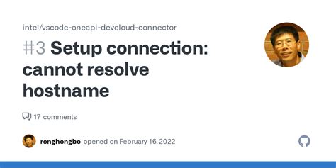 setup connection cannot resolve hostname · issue 3 · intel vscode oneapi devcloud connector