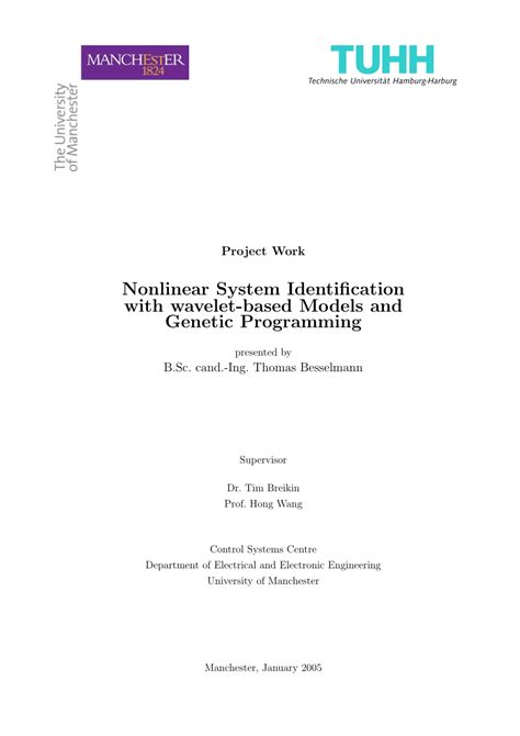 Pdf Nonlinear System Identification With Wavelet Based Models And