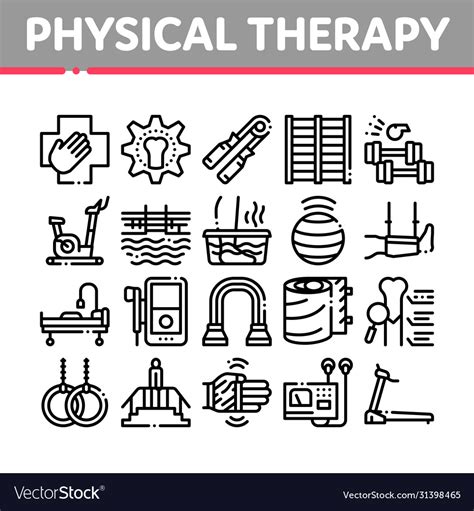 Physical Therapy Symbols Pictogram With Physical Therapy Symbol Stock