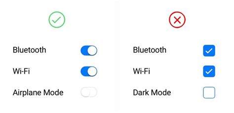 User Interface Design Tips Checkbox Vs Toggle Switch