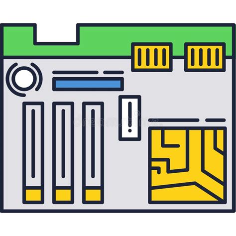 Chip Icon Processor Circuitry Motherboard Power Ic Circuit Fuse Board Vector Illustration
