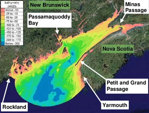 Bathymetry Of The 3d Hydrodynamic Model Download Scientific Diagram