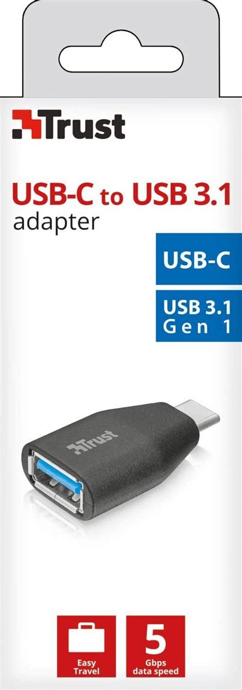 Trust USB C To USB 3 1 Gen 1 Adapter Black Mobstars