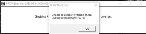 unable to complete version check r ffxiv