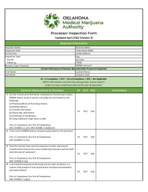 Fillable Online Processor Inspection Form Fax Email Print PdfFiller