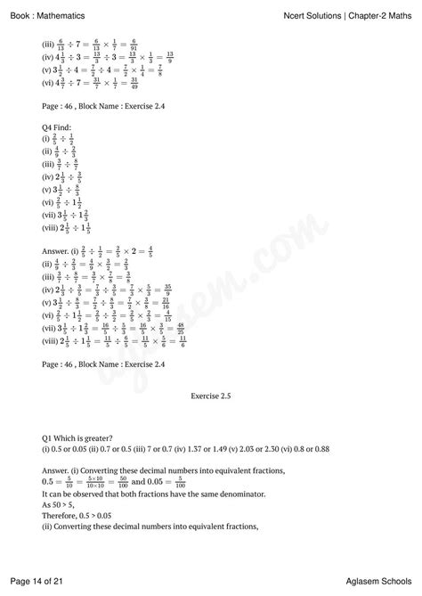 Ncert Solutions 2025 Class 7 Maths Chapter 2 Fractions And Decimals Question Answer Pdf Aglasem