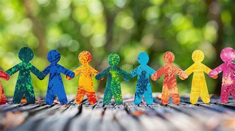 Colorful Paper Chain Of Unity And Diversity Stock Illustration